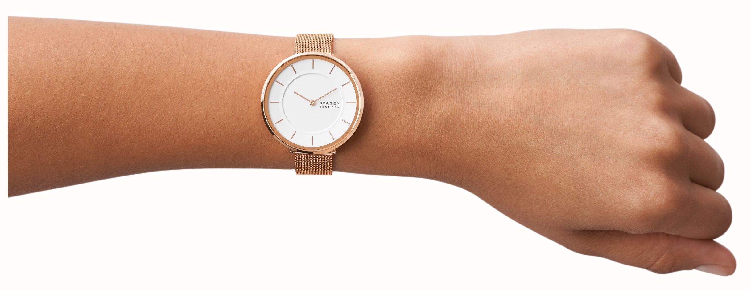 Skagen Gitte Rose Gold-Tone Stainless Steel Mesh Watch SKW3013 - First ...