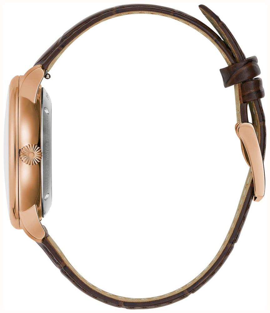 Bulova Men's Hudson (39mm) White Dial / Brown Leather Strap 97B225 ...