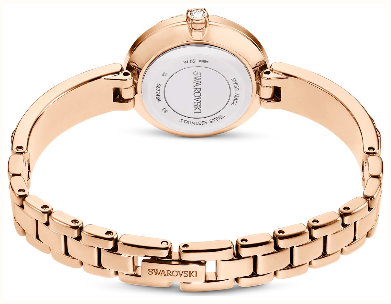 Swarovski Matrix (25mm) Silver Dial / Crystal-Set Rose Gold-Tone ...