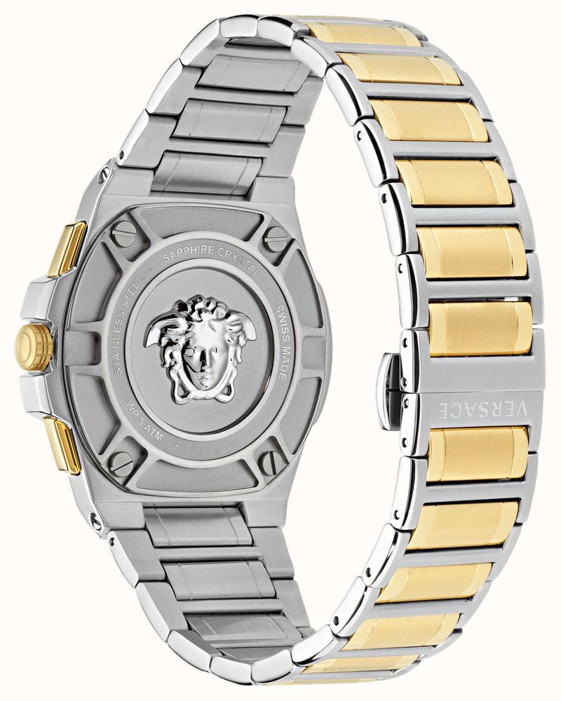 Versace Men's Greca Extreme Chrono (45mm) Green Dial / Two-Tone ...