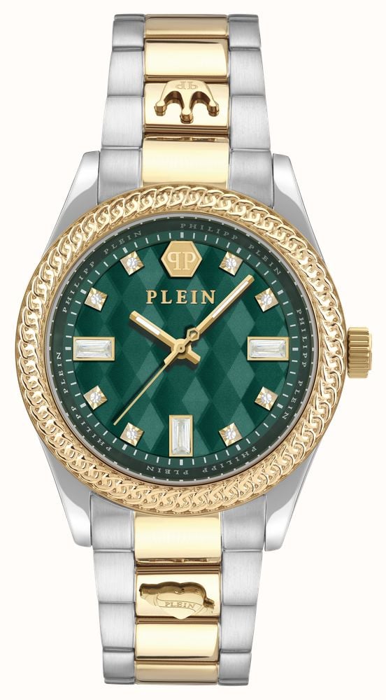Philipp Plein ROCK COUTURE QUEEN (38mm) Green Dial / Two-Tone Stainless ...