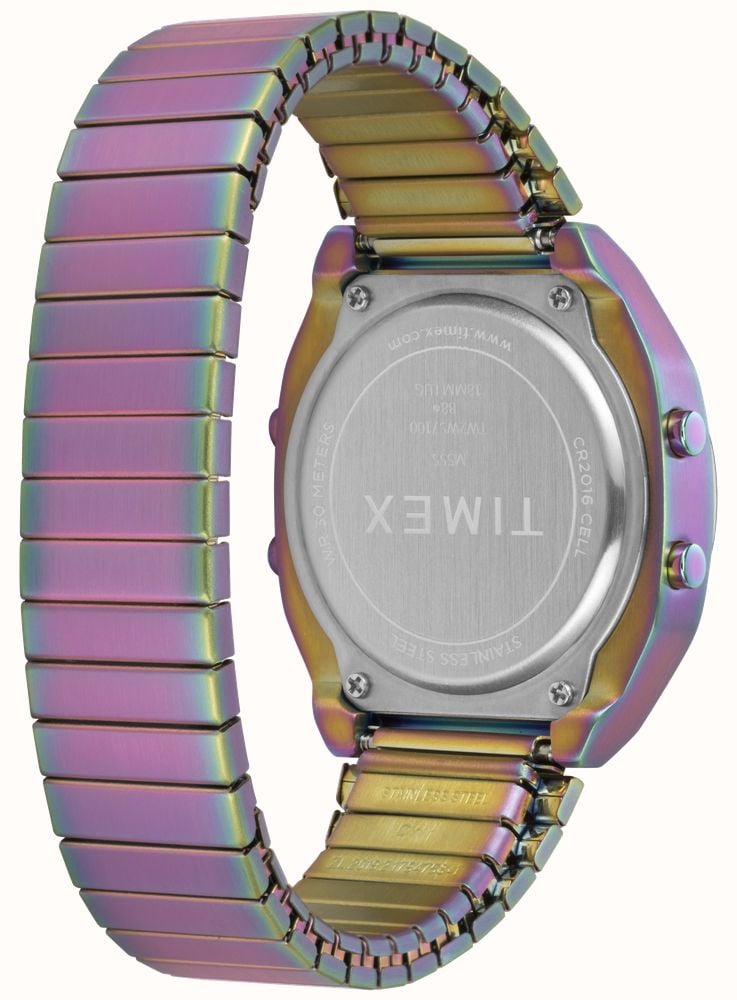 Timex 'Timex 80' Digital (36mm) Blue Digital Dial / Iridescent ...