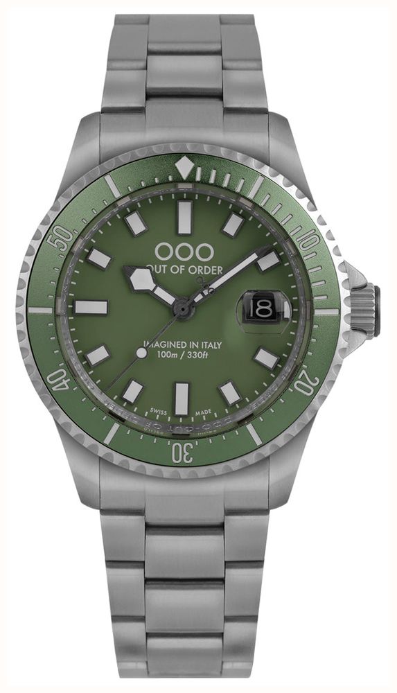 Out Of Order VERDE OLIVA CASANOVA (44mm) Green Dial / Ultra Brushed OOO ...