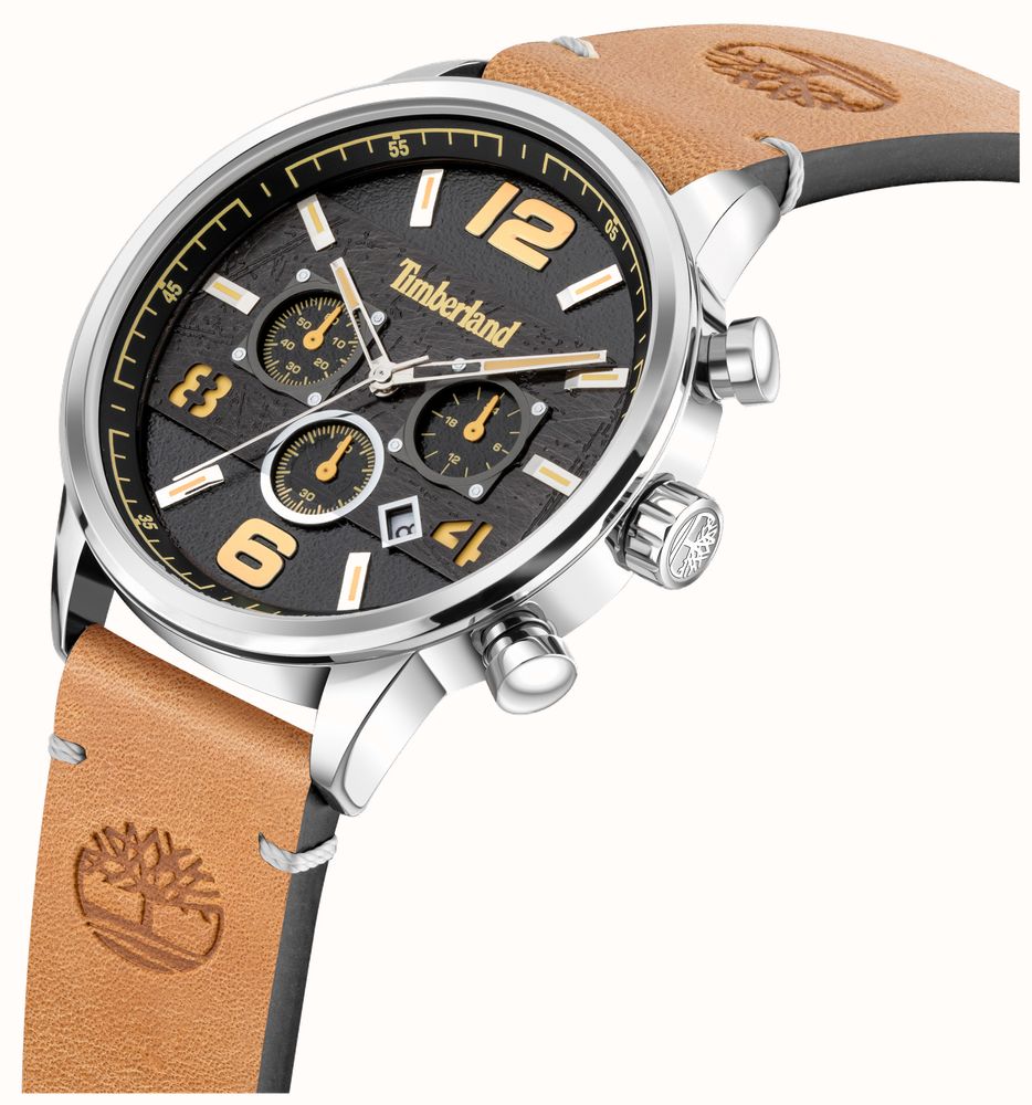 Timberland Ellacoya-Z Quartz Chronograph (46mm) Black Dial / Tan ...