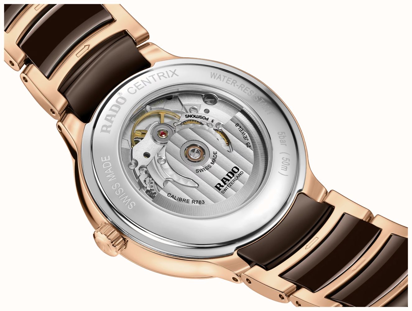 RADO Centrix Diamonds Automatic (39.5mm) Brown Dial / Brown High-Tech ...