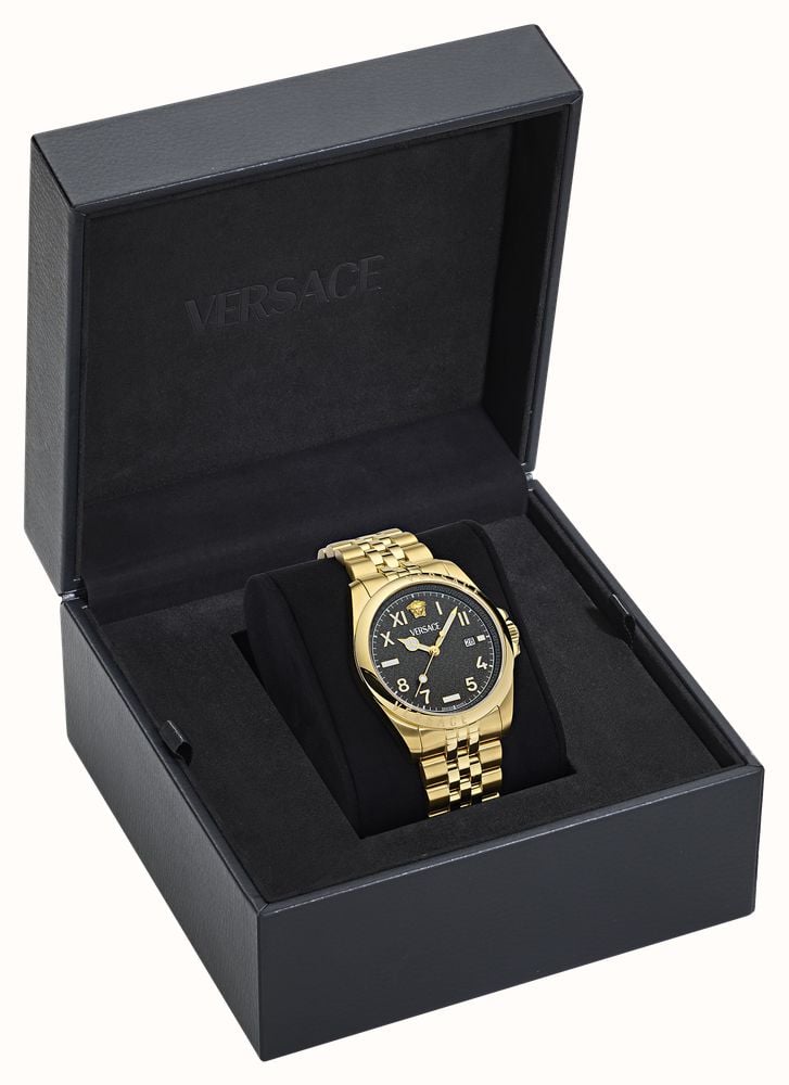 Versace Men's VERSACE ANTEO (41mm) Black Dial / Gold-Tone Stainless ...