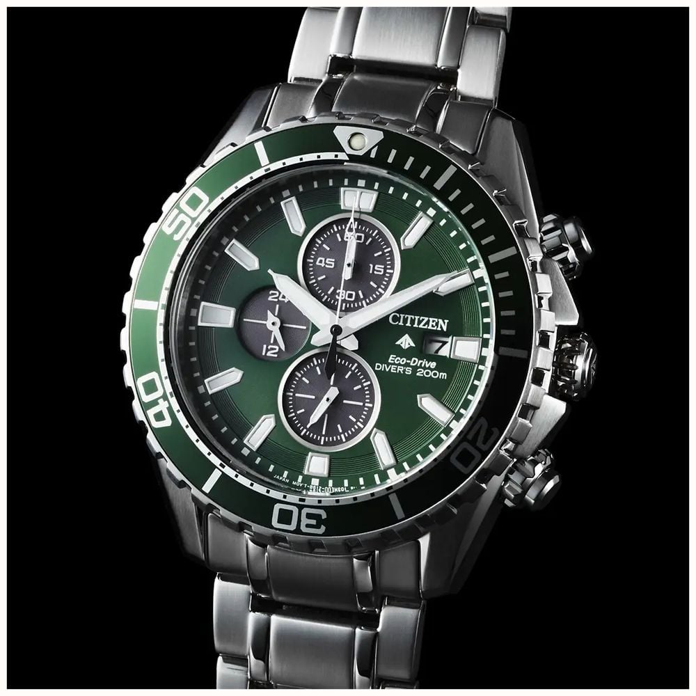 Citizen Men's Promaster Diver | Chronograph | Eco-Drive | Green Dial ...