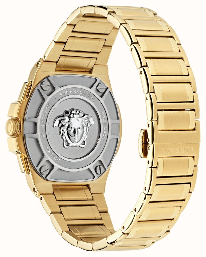 Versace Men's Greca Extreme Chrono (45mm) Black Dial / Gold-Tone ...