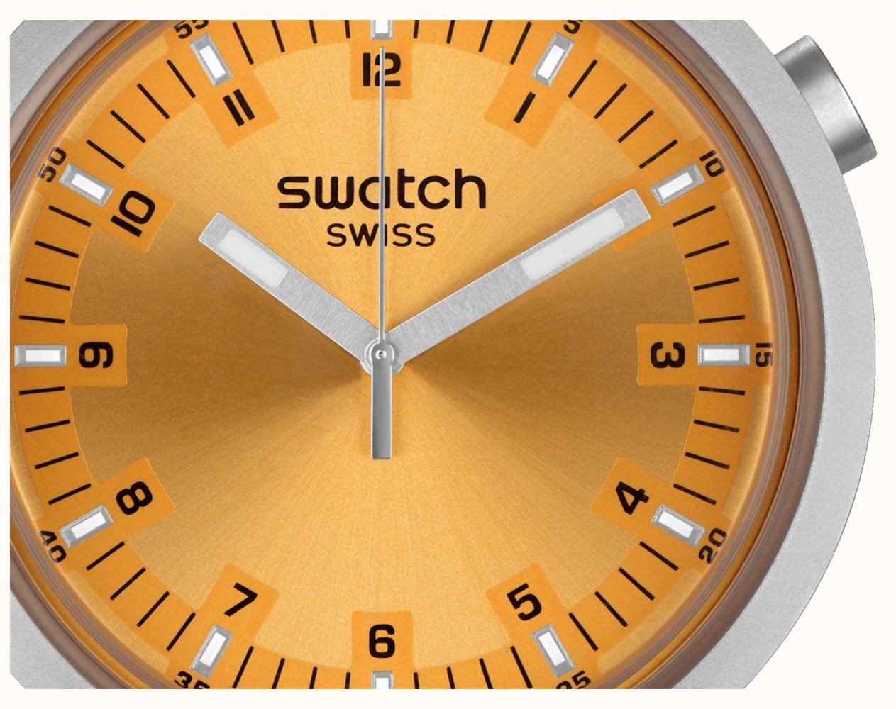 Swatch Big Bold Irony AMBER SHEEN (47mm) Amber Dial / Stainless Steel ...