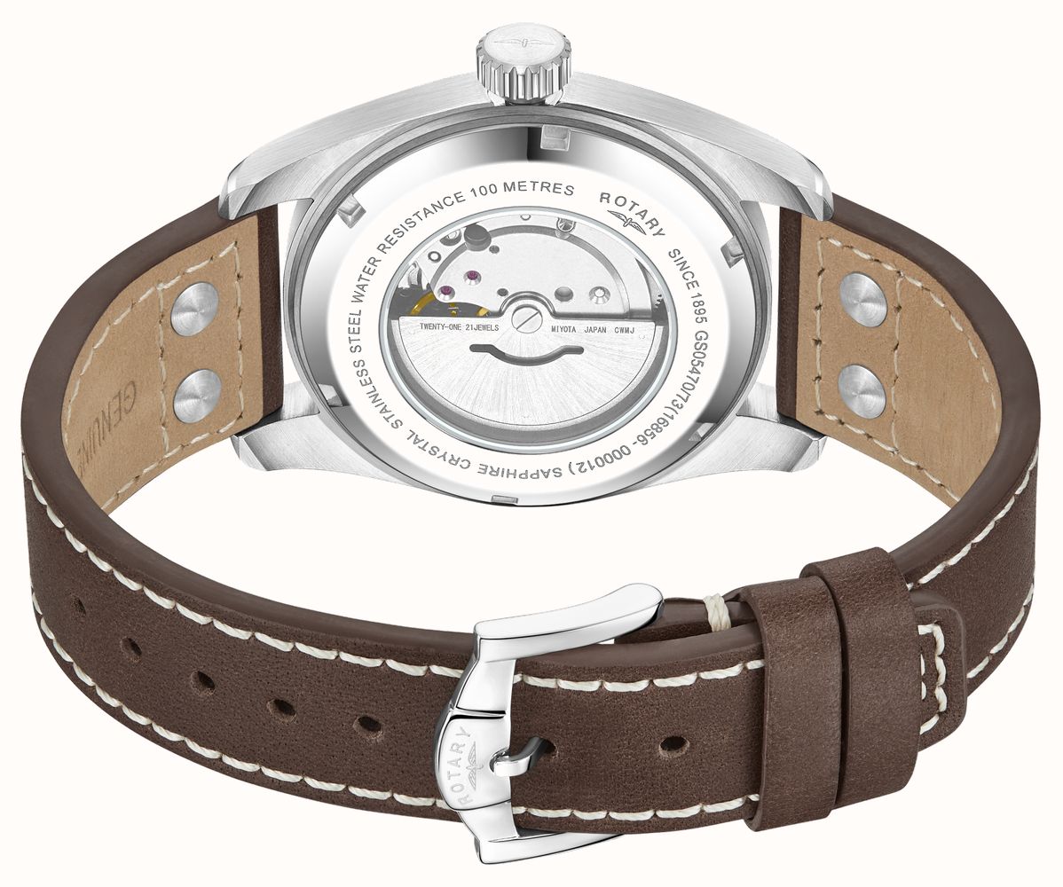 Rotary Commando Pilot Automatik (42 Mm) Türkises Zifferblatt / Braunes ...