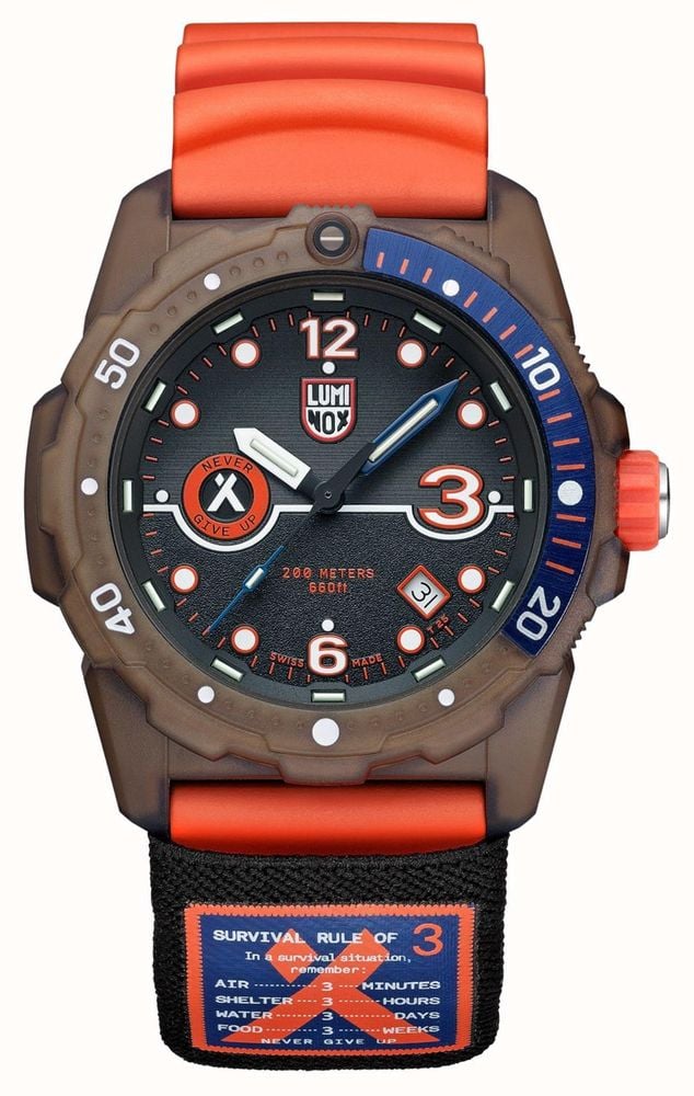 Luminox Bear Grylls Survival Rule Of 3 3720 ECO Series Orange Rubber XB.3729.ECO - First Class ...
