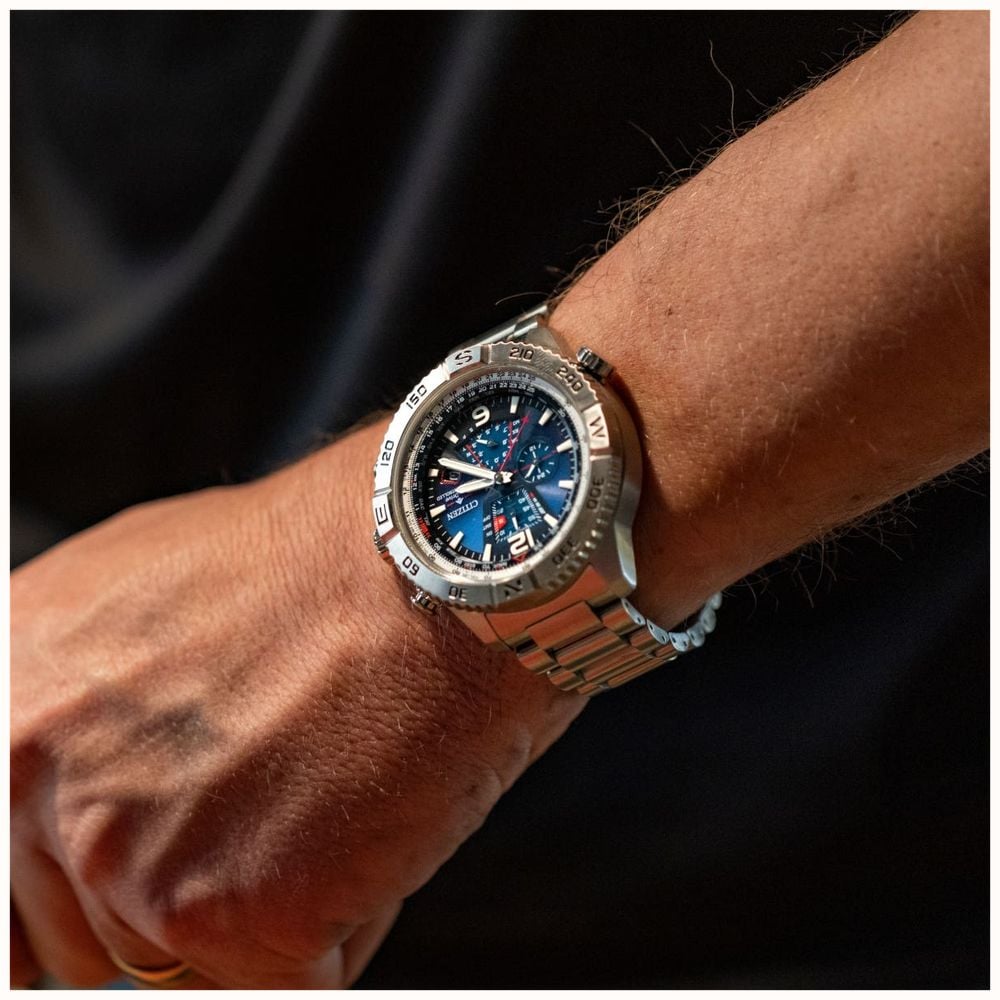Citizen Eco-Drive Promaster Navihawk A.T Chronograph (48mm) Blue Dial ...