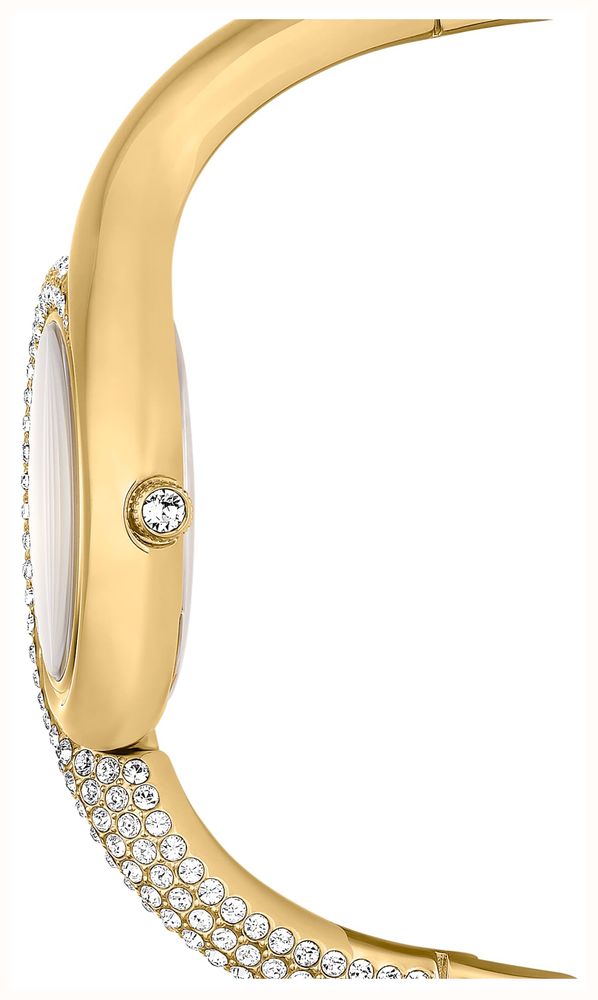 Swarovski Dextera Asymmetric Crystal (30mm) Silver Dial / Gold PVD ...