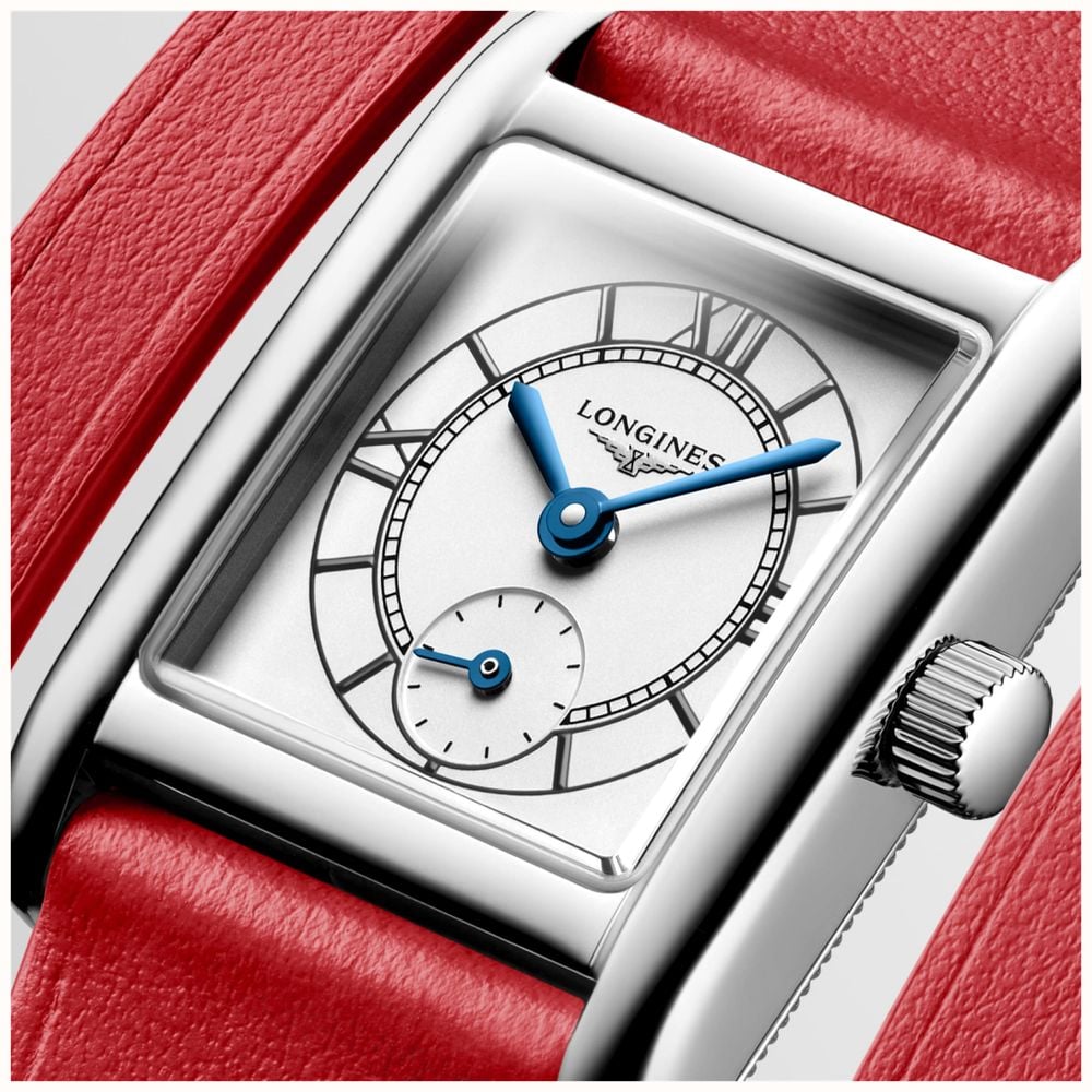 LONGINES Mini DolceVita Quartz (21.5mm) Silver Dial / Red Double Tour ...